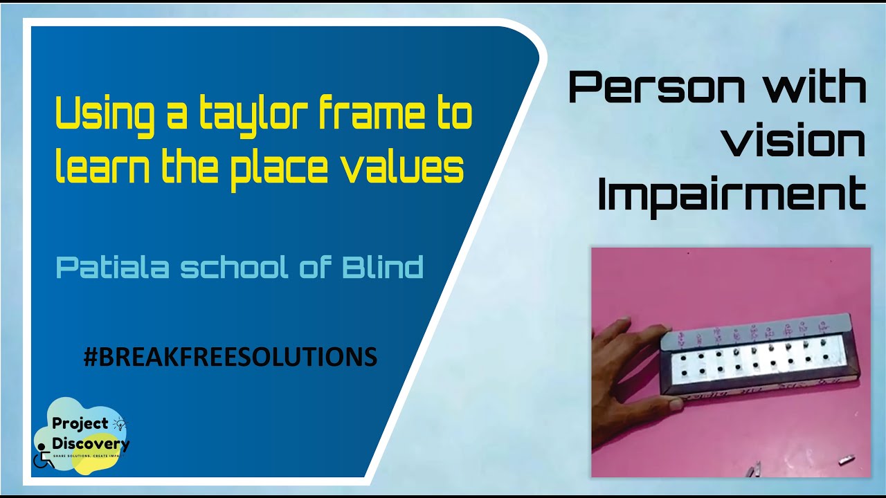 Using a taylor frame to learn the place values |Person with visual ...