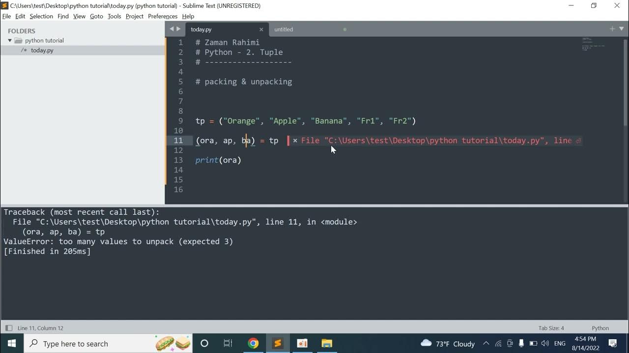 17 Python Tuple Packing And Unpacking فارسی Youtube