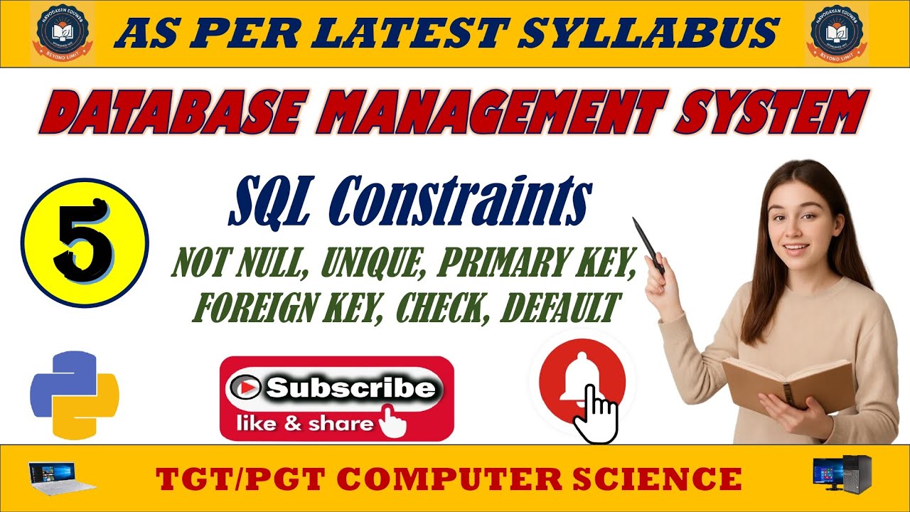5 - Database Management System || SQL Constraints - NOT NULL, Unique ...