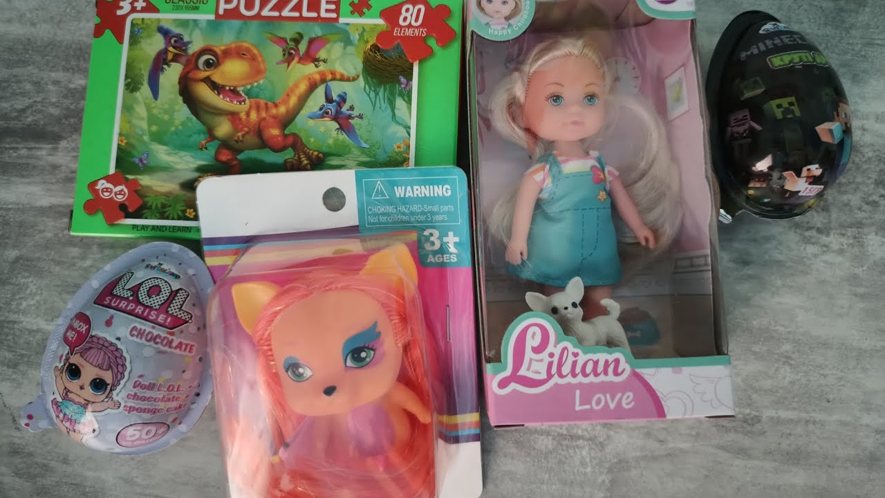 Puzzles - Dinosaurs. LOL, Minicraft Surprise Eggs, that doll ...