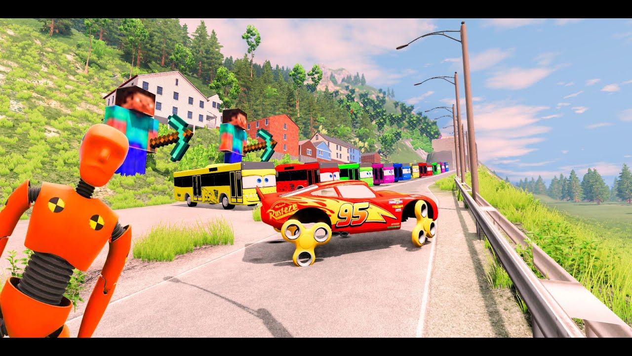 CAR JUMP OVER BUSES: Extreme Ramp Test for Distance | Mission Success ...