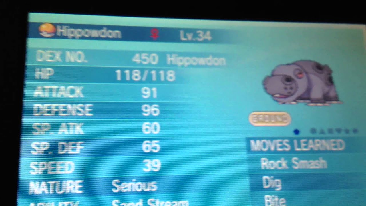 What level does hippowdon evolves - YouTube