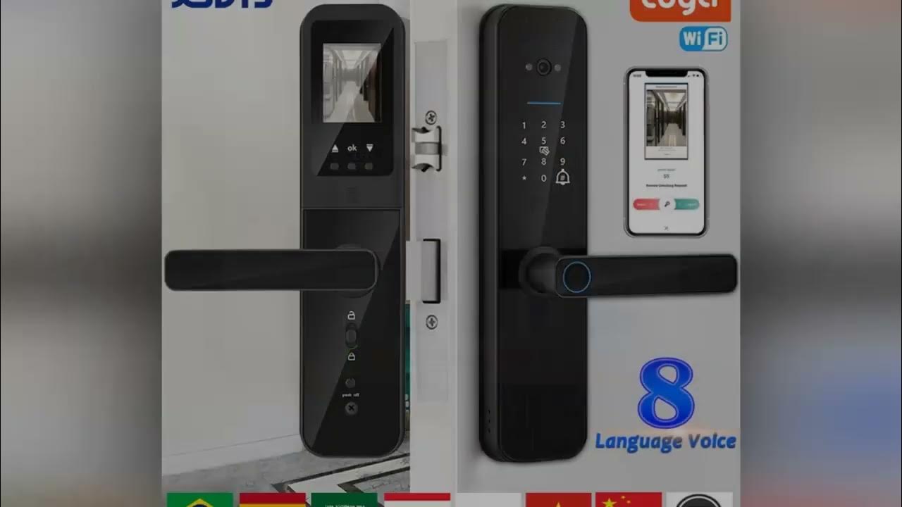 XSDTS Tuya Wifi Digital Electronic Smart Door Lock With Biometric Camera Fingerprint Smart Card ...