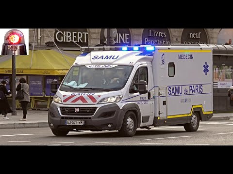 Paris Ambulances Responding Lights and Sirens Compilation (SAMU/SMUR ...