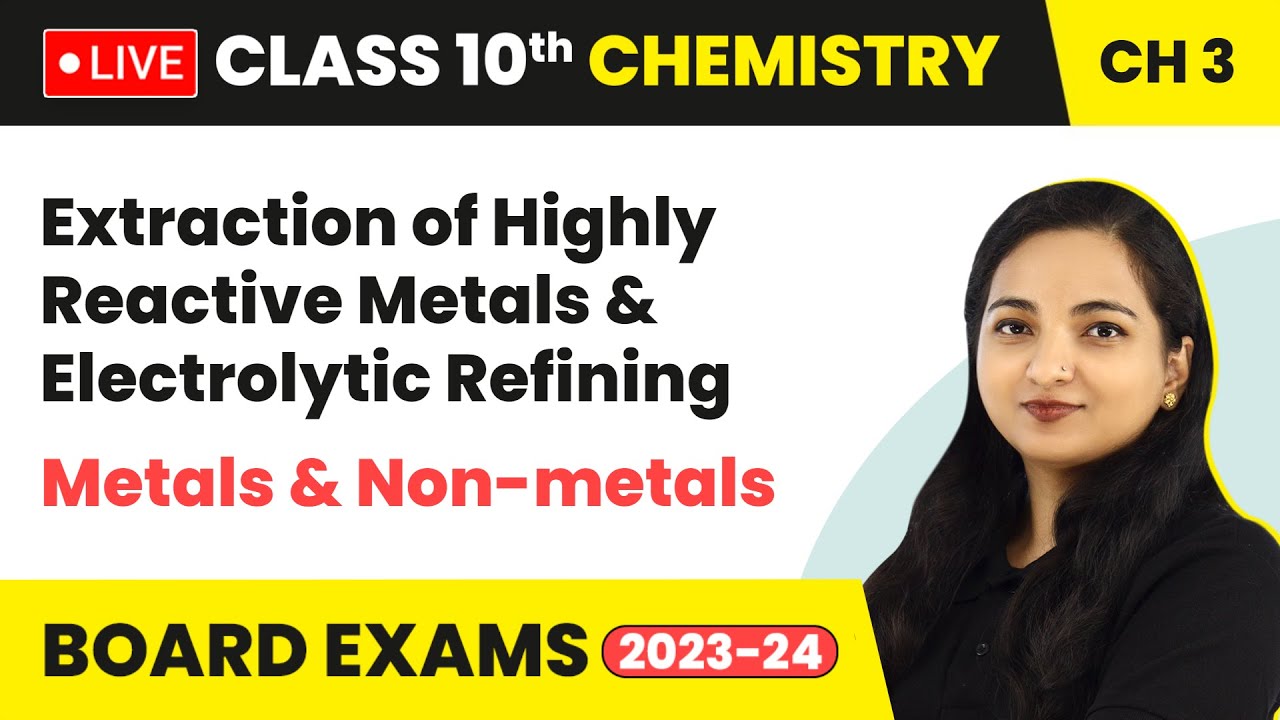 Extraction of Highly Reactive Metals and Electrolytic Refining | Class ...