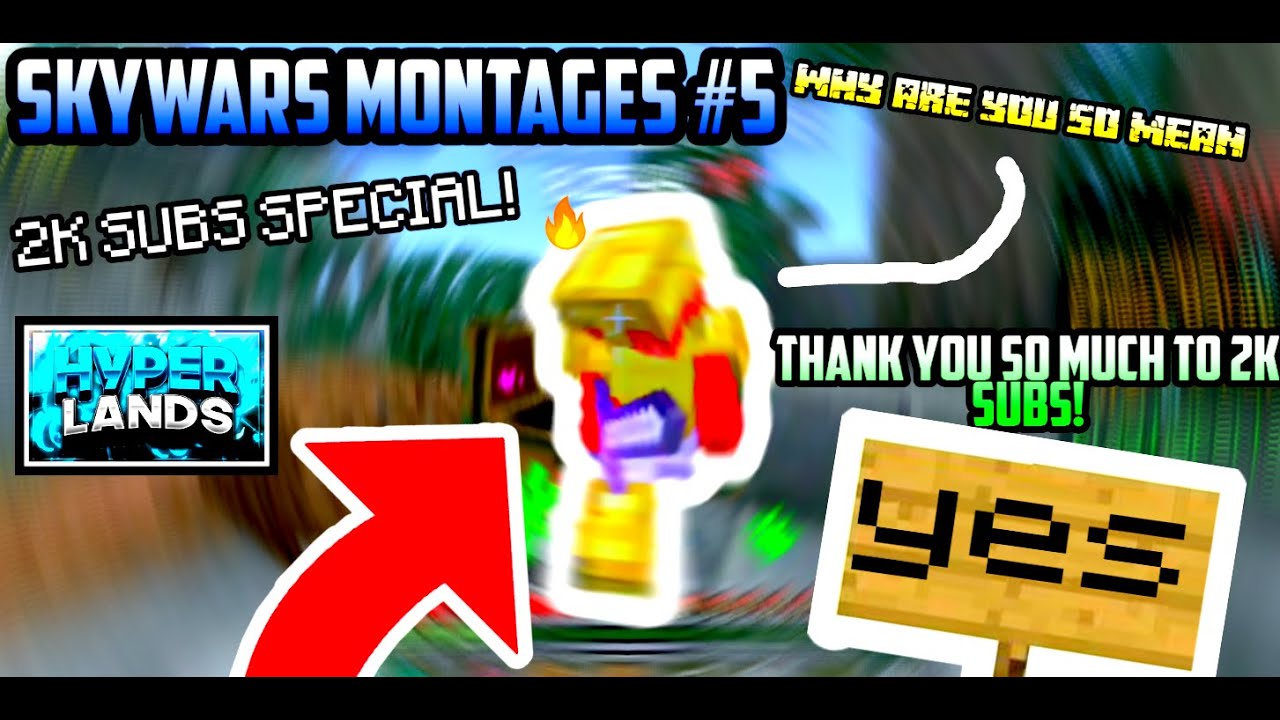 2K Subs Special! 🔥 l SkyWars Montages #5 l Minecraft PE HyperLands ...