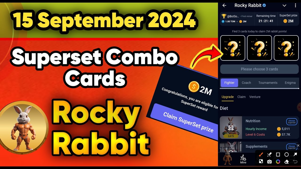 15 & 16 September Rocky Rabbit Daily Combo: Unlock Superset Cards and ...