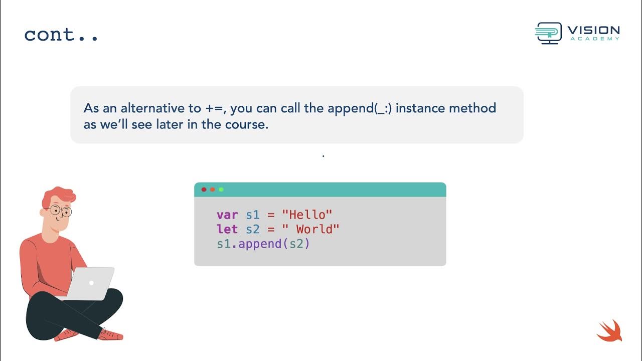 CH2-13-Variables and Operators: String Type | تطوير التطبيقات | لغة سوفت | Swift Programming ...