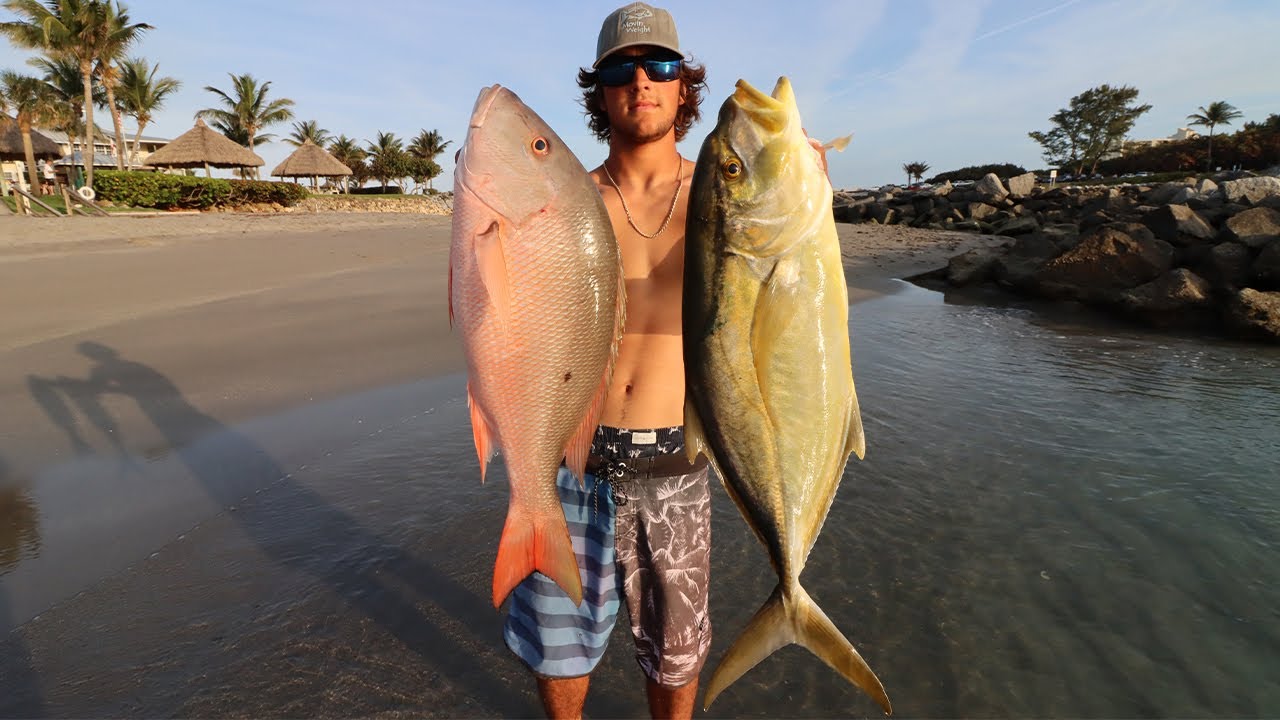 GIANT Mutton Snapper VS HUGE Yellow Jack CATCH CLEAN COOK (Bottom ...