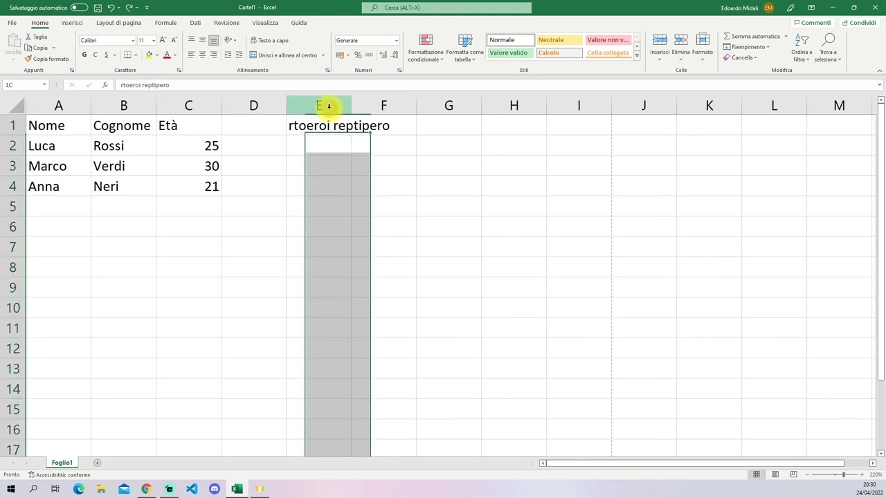 Come allargare celle e colonne su Excel - YouTube