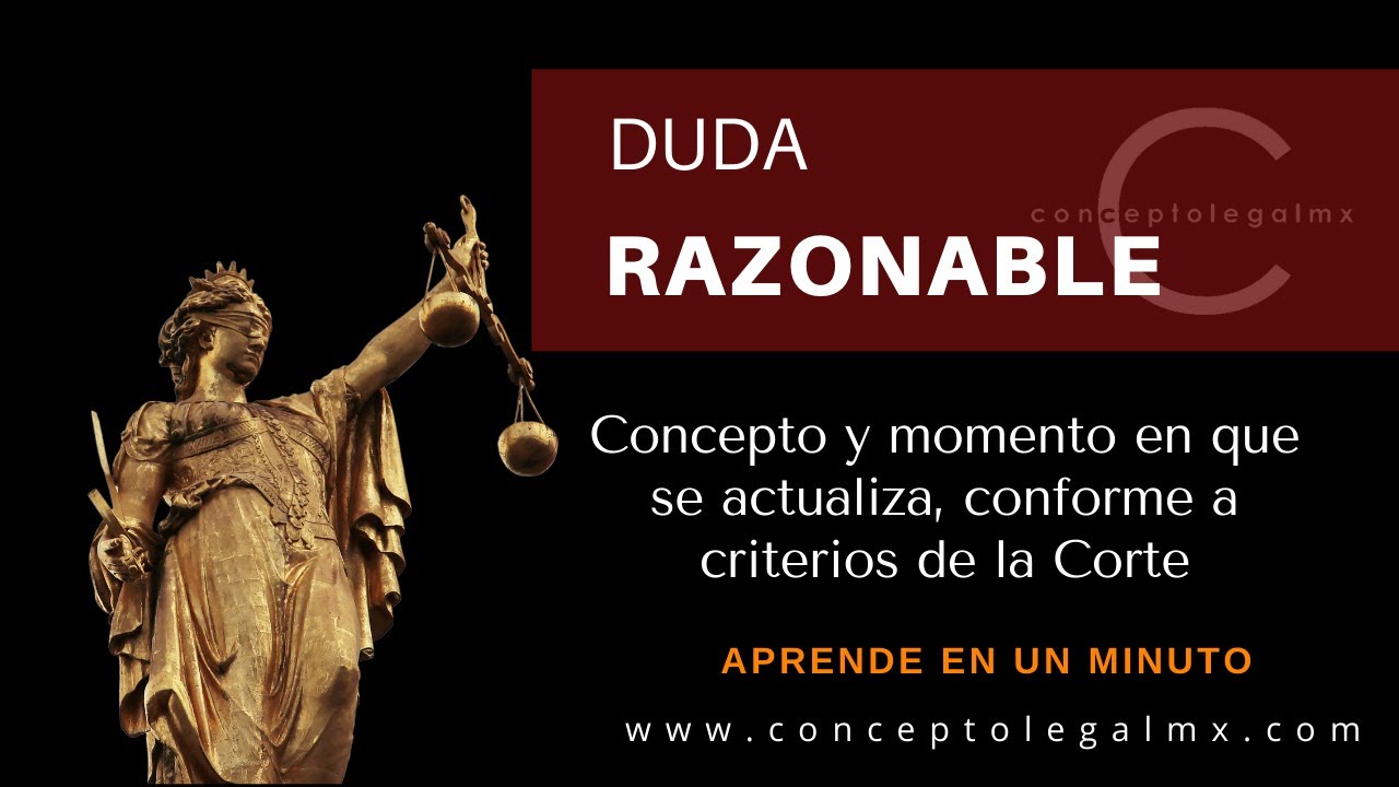 DUDA RAZONABLE || CONCEPTO Y MOMENTO EN QUE SE ACTUALIZA DE ACUERDO A ...