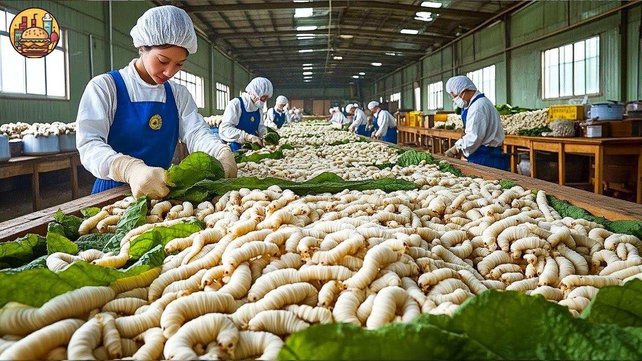 SilkWorm Farm | How Billions of SilkWorm for silk | Silk Cocoon Harvest ...