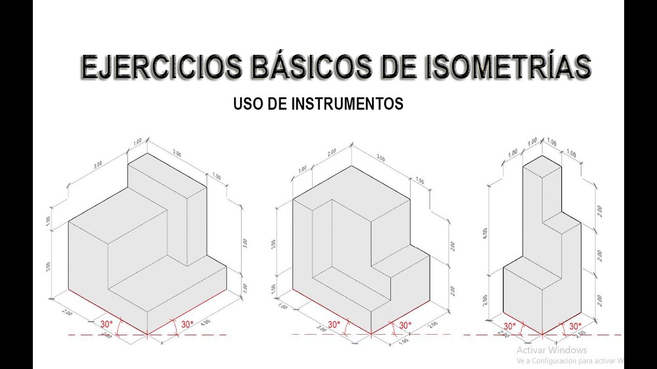EJERCICIOS DE DIBUJOS ISOMÉTRICOS - YouTube