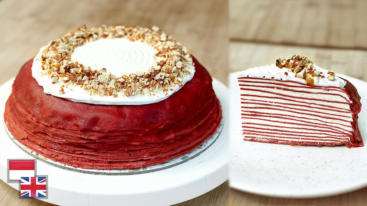 TANPA Oven! Resep MILLE CREPE CAKE RASA RED VELVET: Lembutnya Berlapis ...