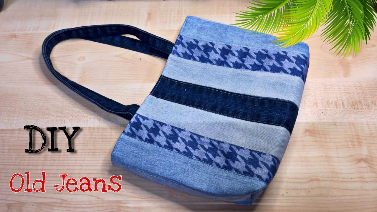DIY Tote bag|Old jeans bag|denim diy |sewing tutorial - YouTube