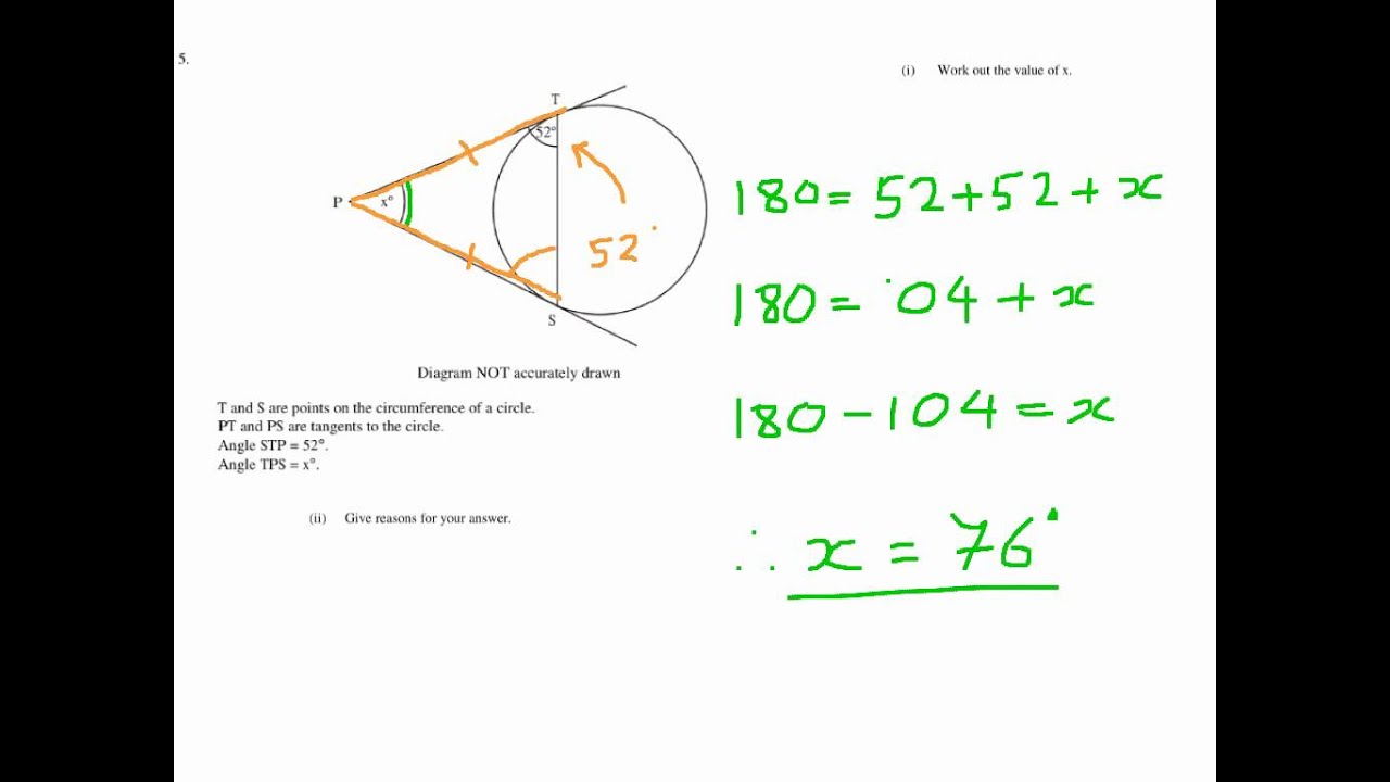Circle Theorems 7/22 - Example GCSE Question 5 - YouTube