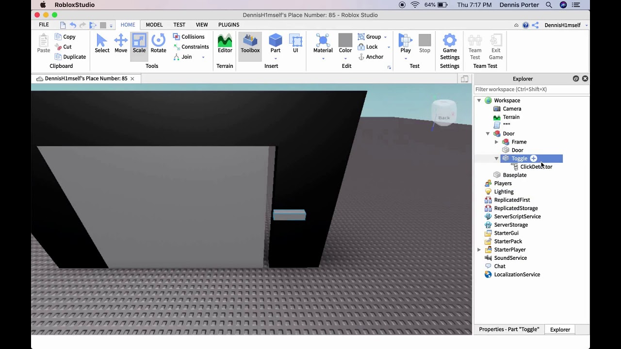 How to make a simple door (Roblox Studio) - YouTube