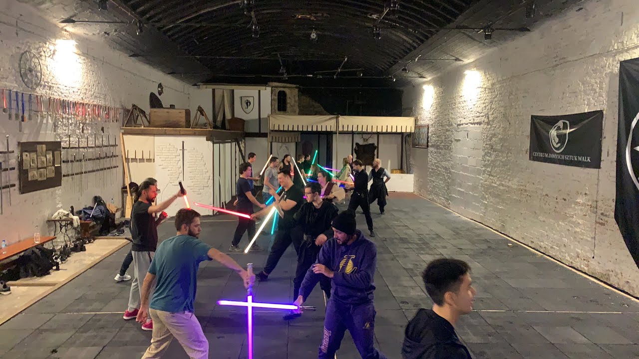 Beginner class - lightsaber practice at SaberArts - YouTube
