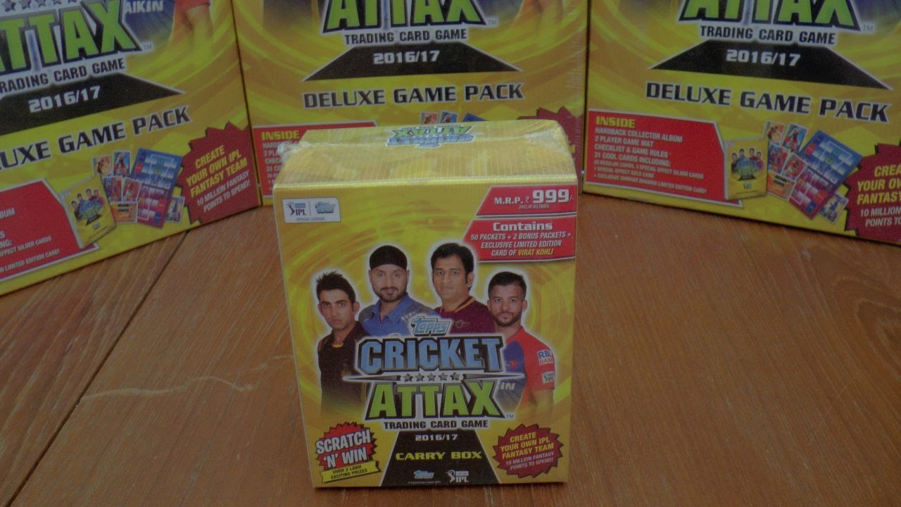COMPLETE CARRY BOX OPENING! | 260 CARDS! | Topps CRICKET ATTAX IPL 2016 ...