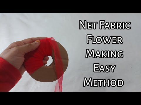 Net Fabric Flower Making Easy Method/Fabric Flower/Yumnas world - YouTube