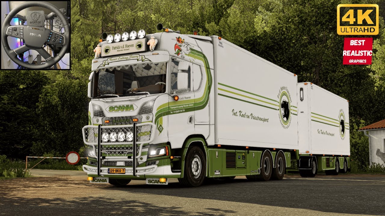 ETS2 SCANIA V8 Patrick V.d Hoeven Realistic Driving RPM-MAP Moza TSW ...