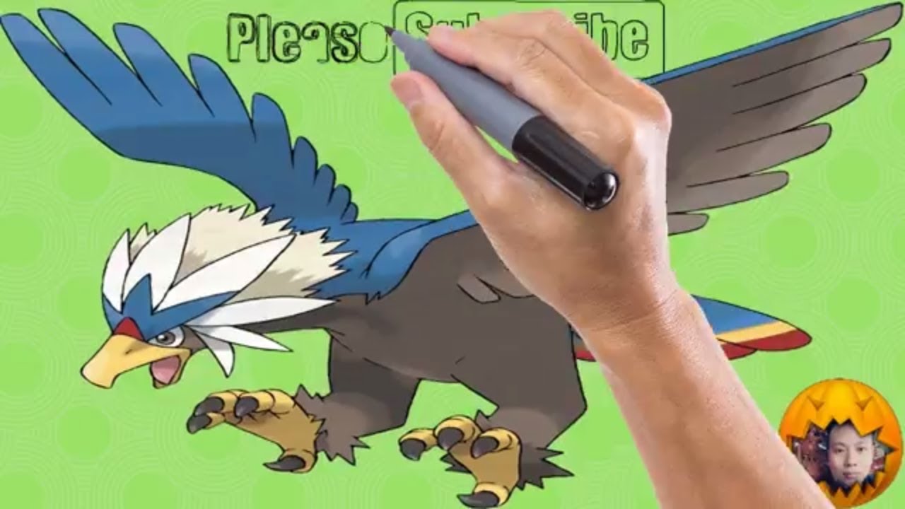 How to draw Braviary from Pokemon Go: learn colors for kids 102 #Tamm ...