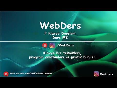 2) F klavye hızlı yazma teknikleri, zabıt katipliği sınavlarına hazırlık 2. Ders
