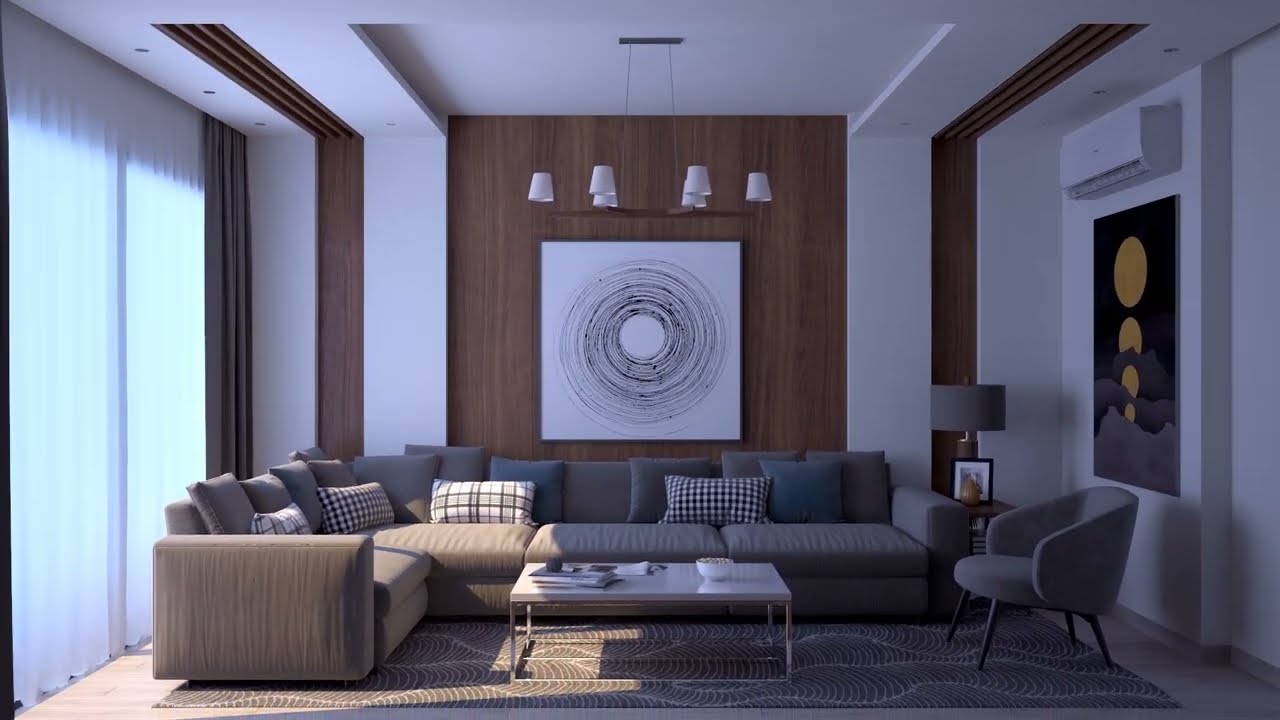 Design living room 3d animation - YouTube