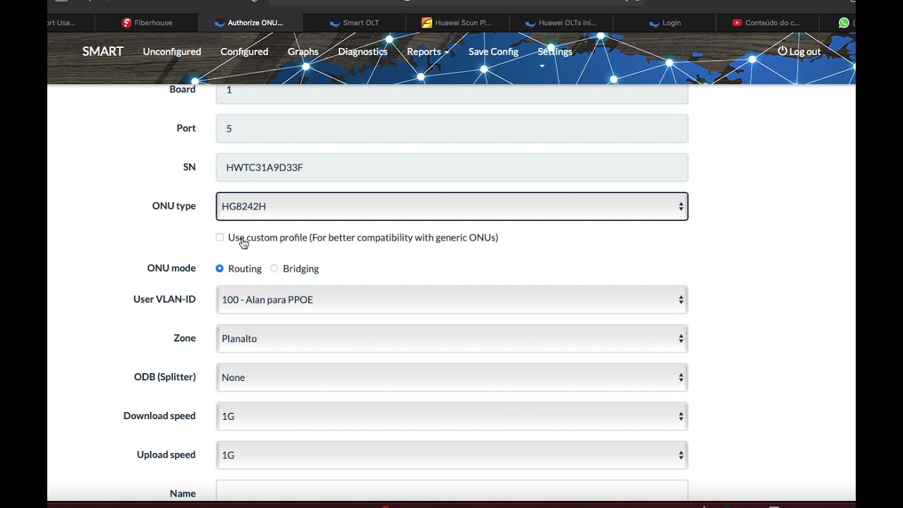 Autorizando uma ONU utilizando o SmartOLT. - YouTube