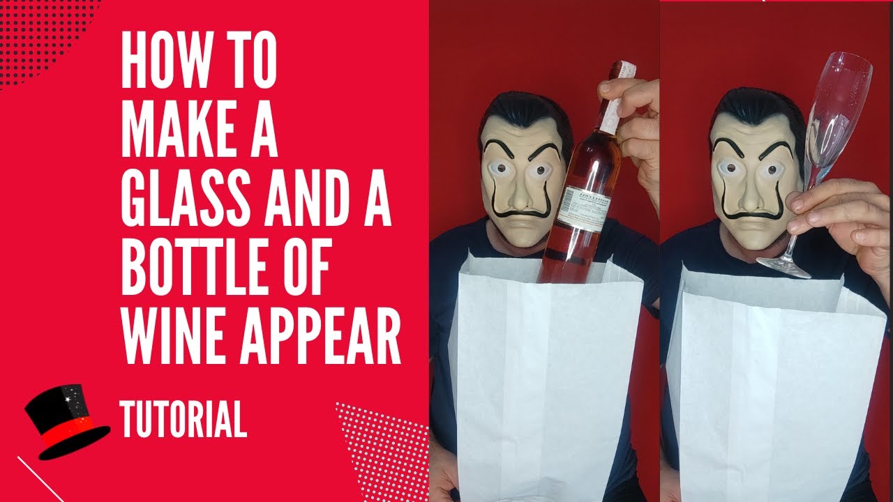How To Make A Glass And A Bottle Of Wine Appear - Magic Trick Revealed ...