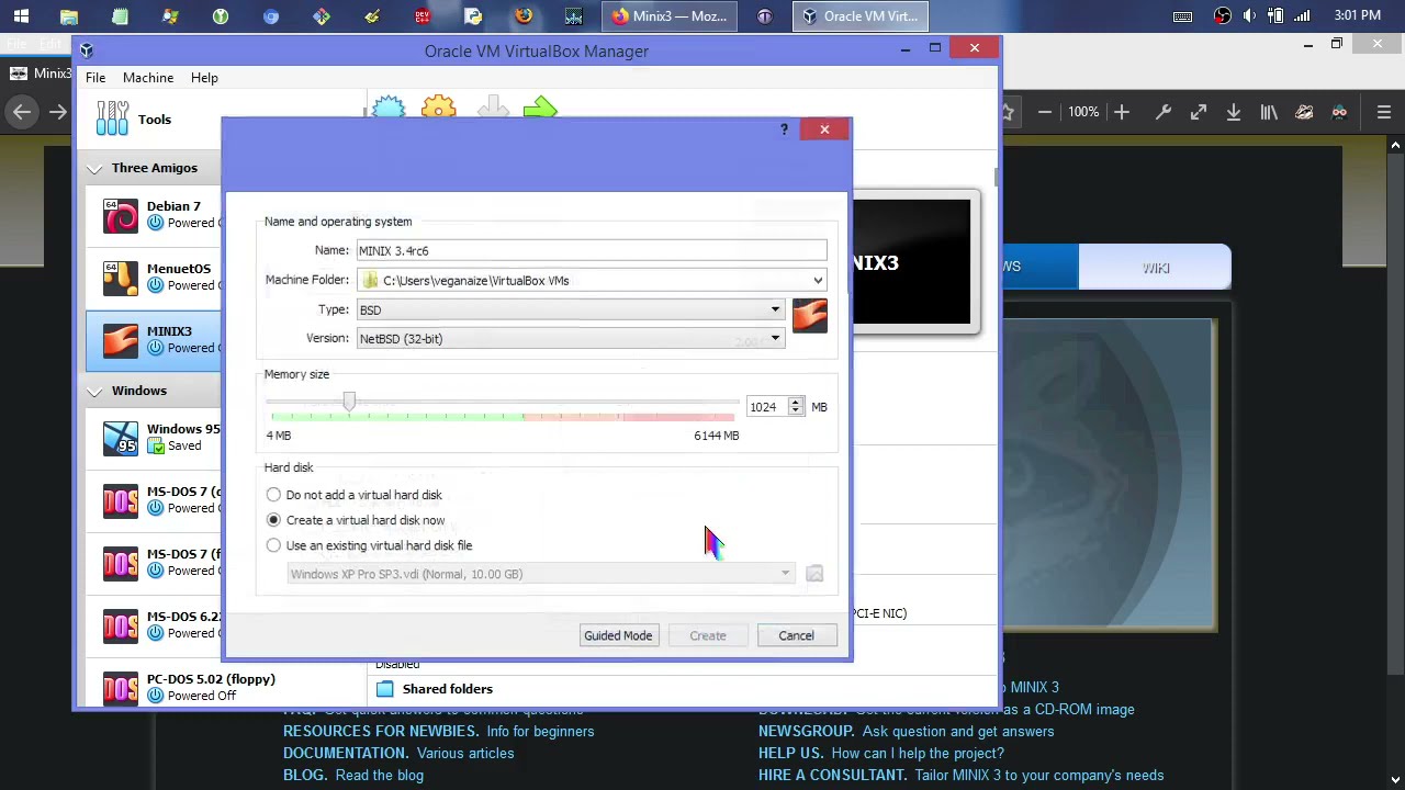MINIX 3 - Installed in Virtual Machine with X11 - YouTube
