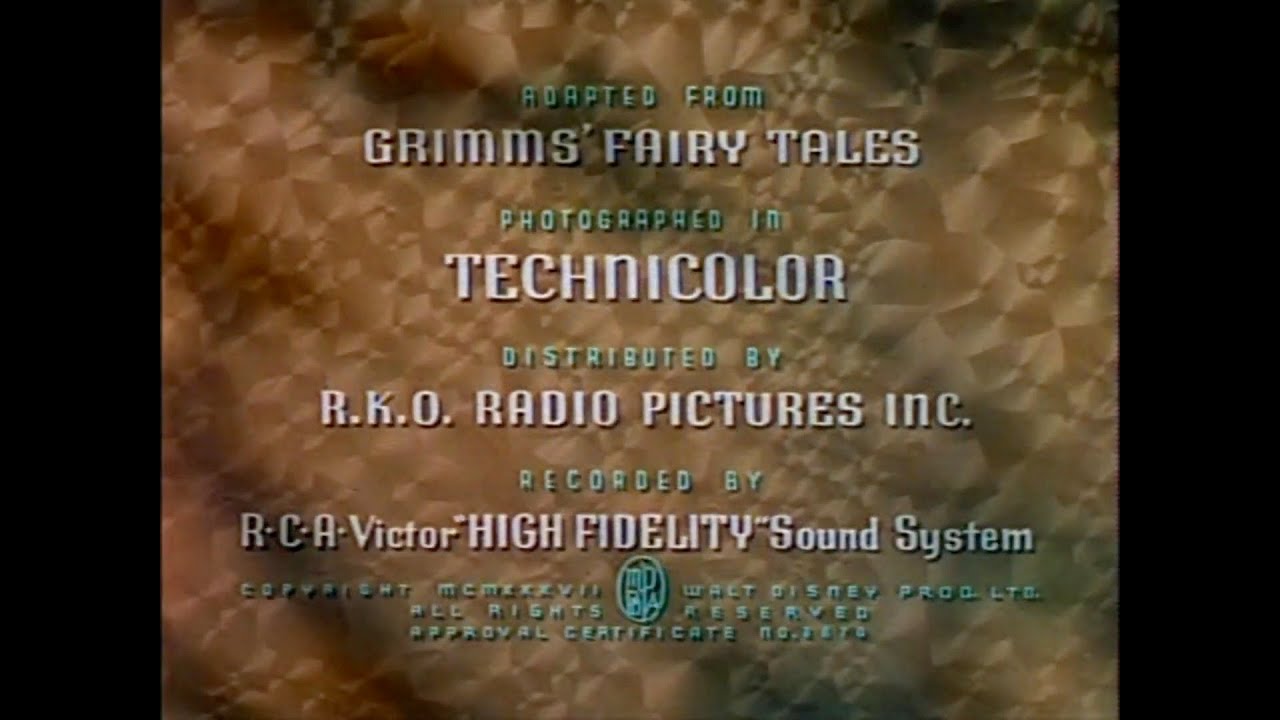 Snow White and the Seven Dwarfs RKO Opening Credits and Endboard - YouTube