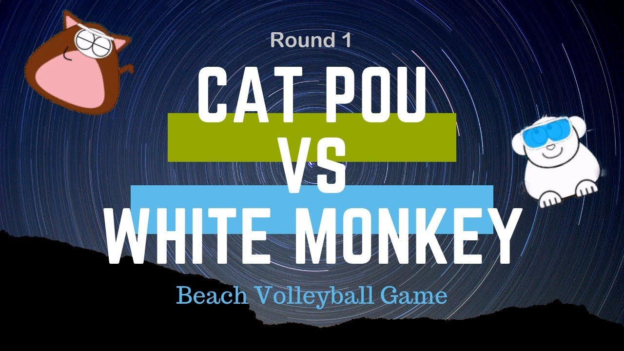 Cat Pou & White Monkey Beach Volleyball - YouTube