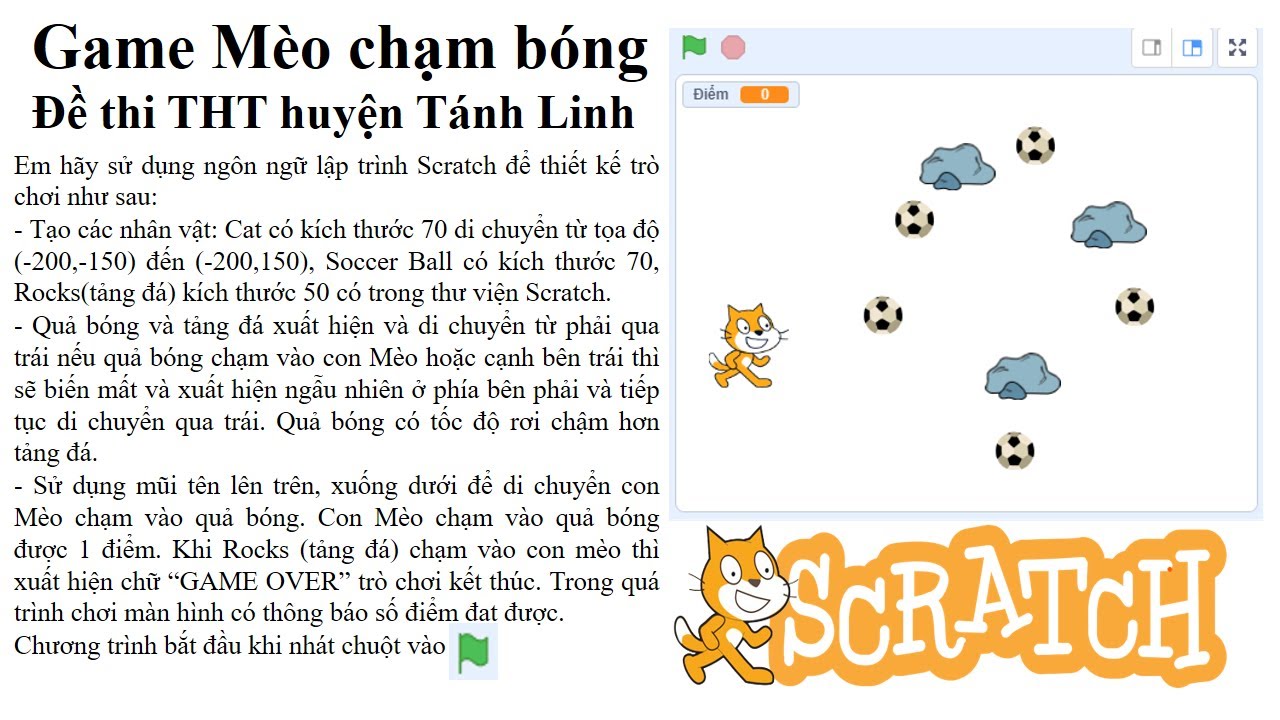 SCRATCH - Dạng Trò chơi "Mèo chạm bóng"/ Đề thi THT huyện Tánh Linh năm ...