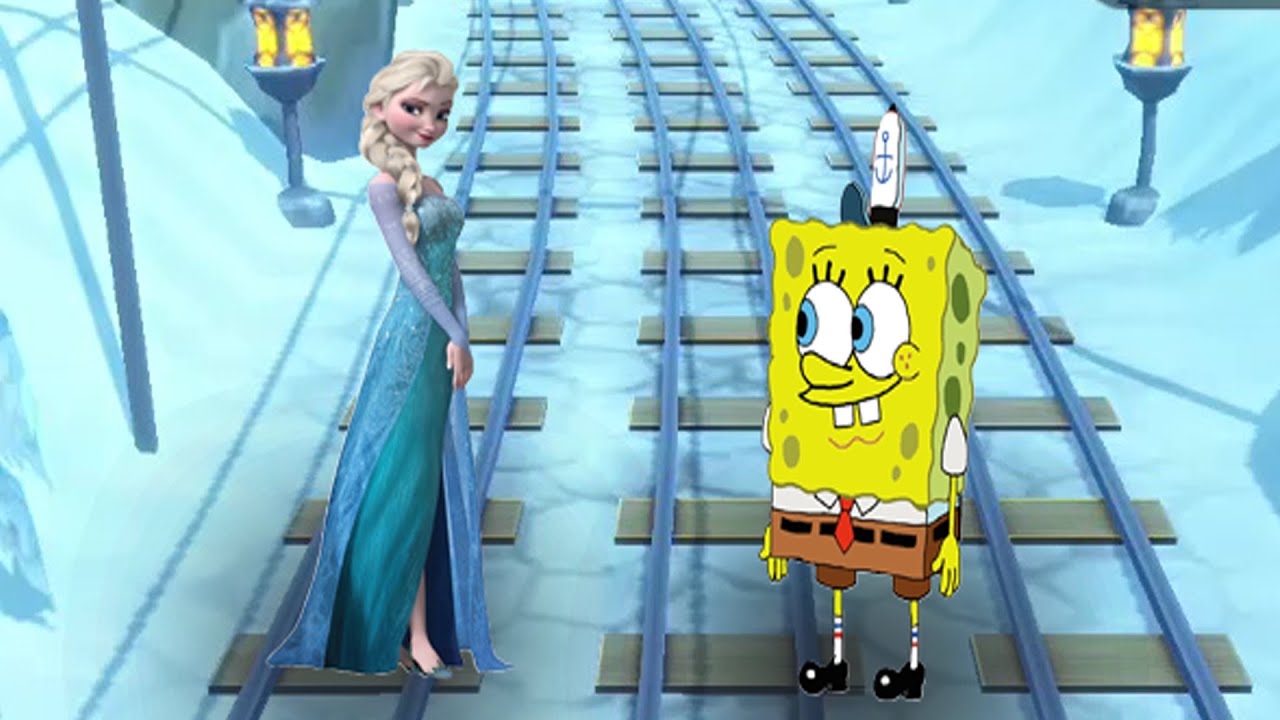 Фрозен Эльза - Frozen Elsa и ГУБКА БОБ - SPONGEBOB спорят кто круче ...
