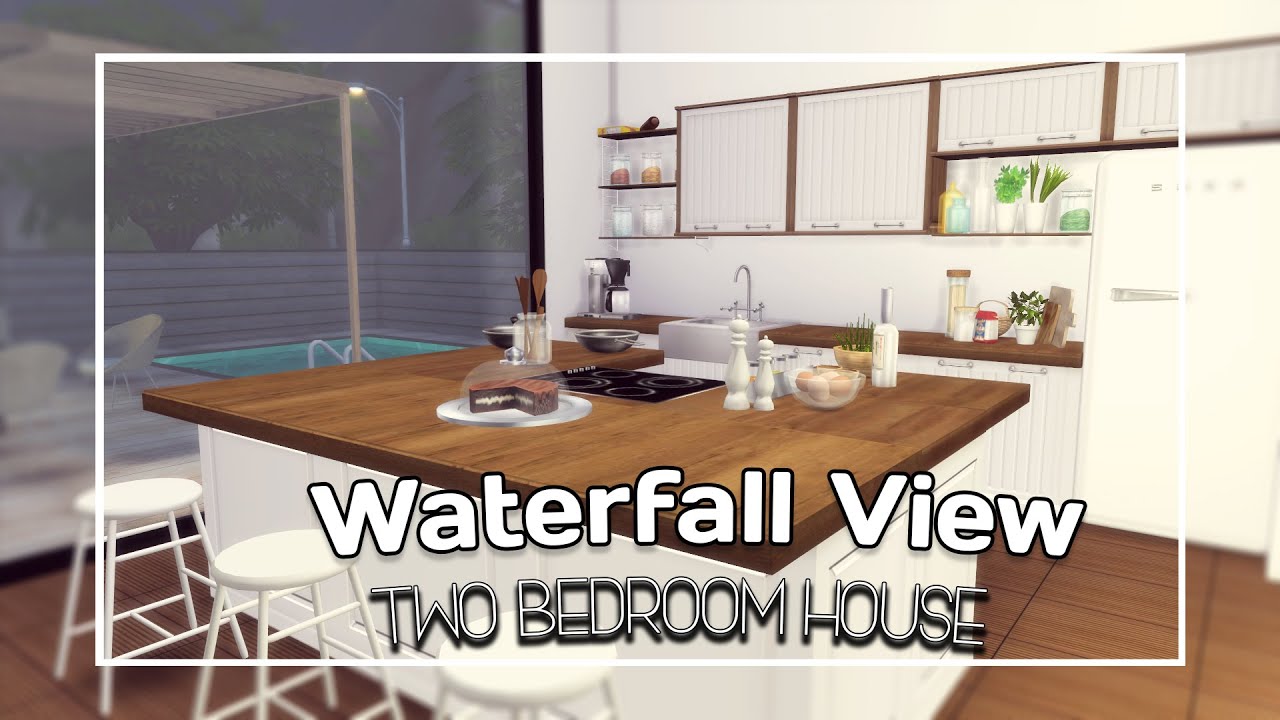 The Sims 4: Speed Build - Waterfall View Part 1 [CC links] - YouTube