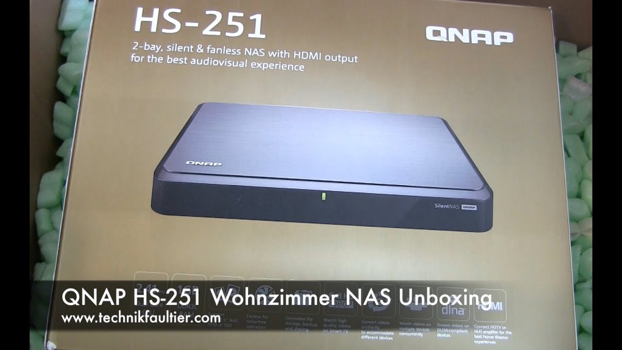 QNAP HS-251 Wohnzimmer NAS Unboxing - YouTube