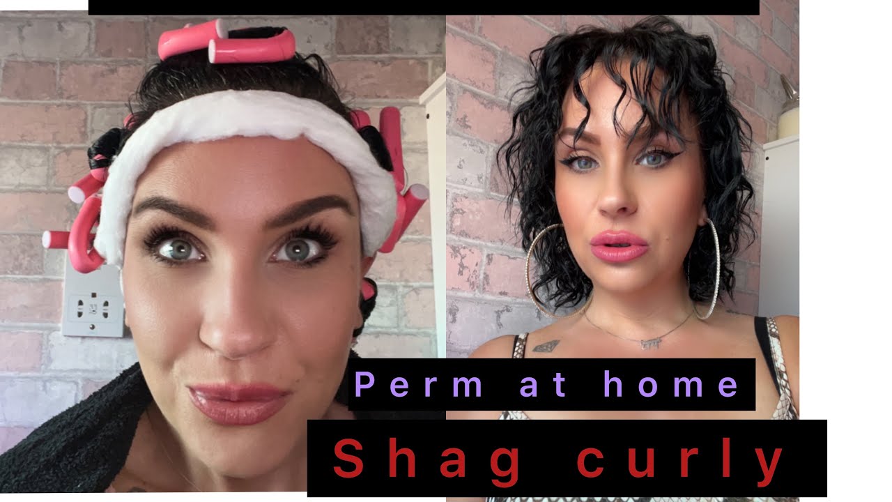 Perm at home DIY 90s shag curly cut 🤩flexi rod / bendy roller perm Brad mondo rate this 😫 - YouTube