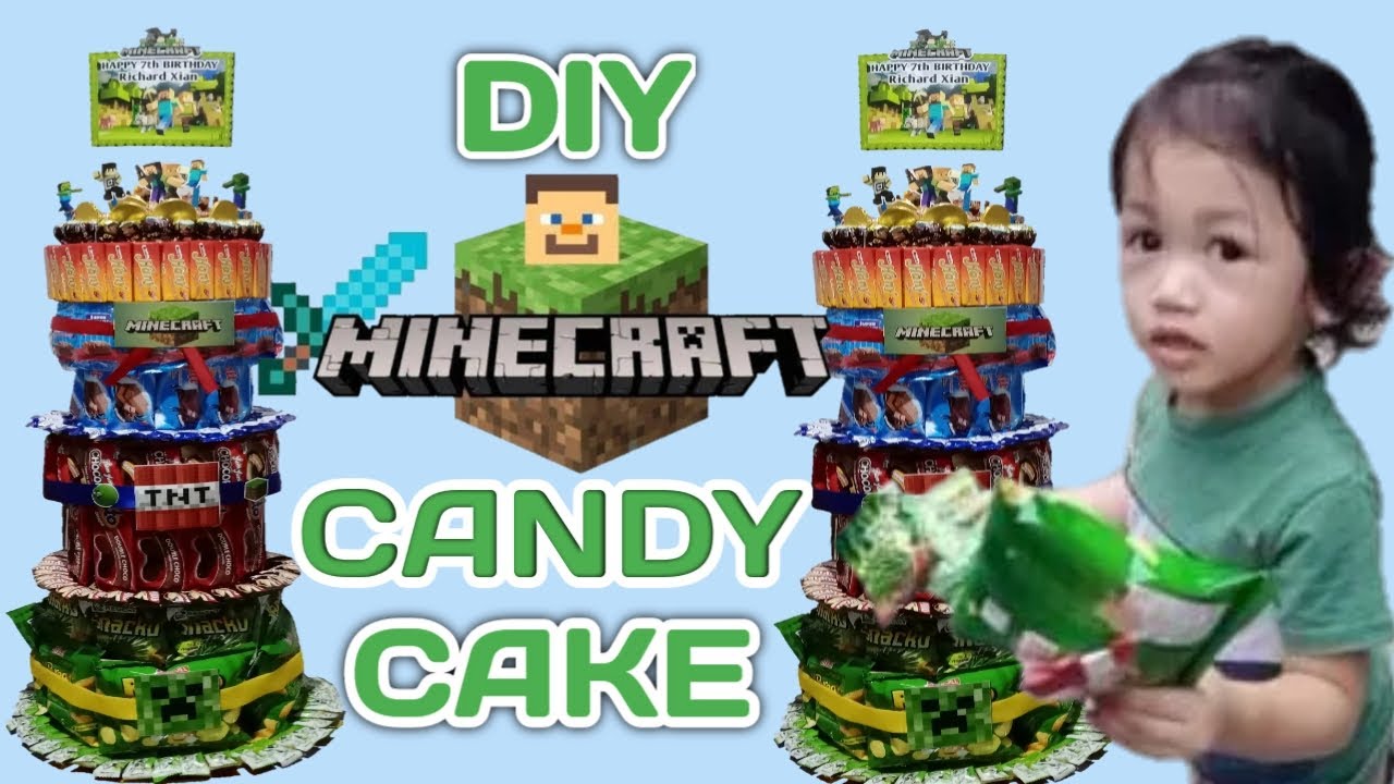 Diy candy cake | Diy minecraft cake | Diy candy cake tower - YouTube