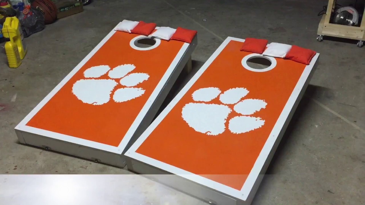 Clemson Cornhole Boards - YouTube