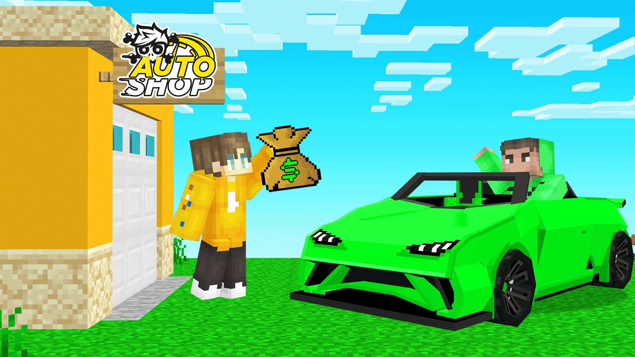 I Opened A CAR SHOP In Minecraft! - YouTube