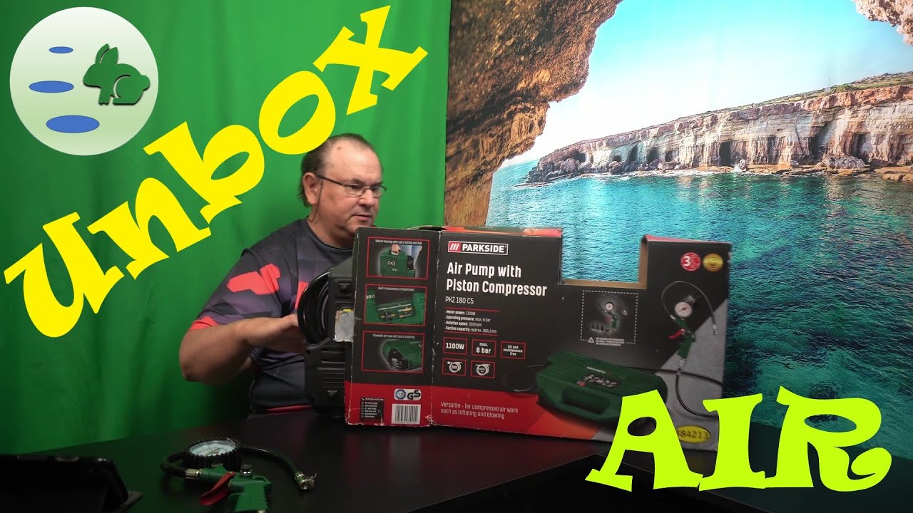 Lidl Parkside compact air pump PKZ 80 C5 unboxing and test - YouTube