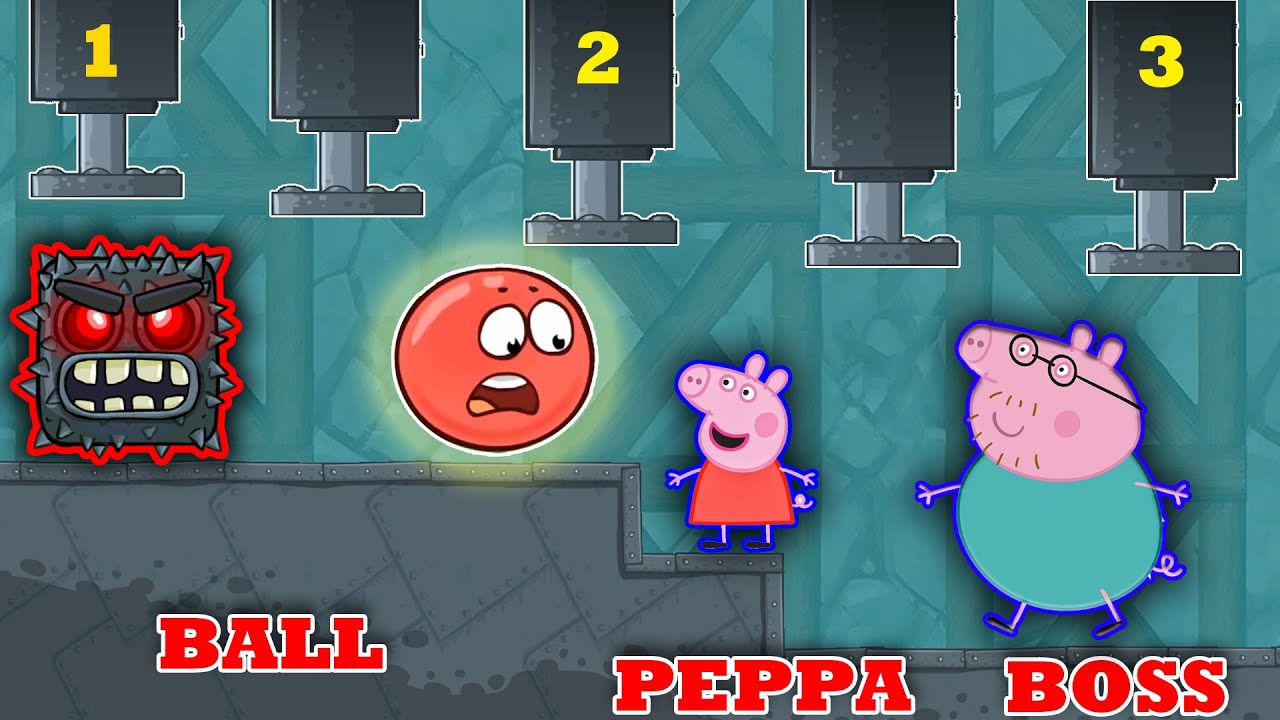 PEPPA PIG RED BALL 4 FACTORY EXPLODES ENEMY - YouTube