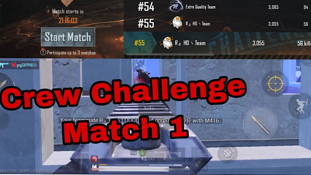 Crew Challenge Match 1 - YouTube