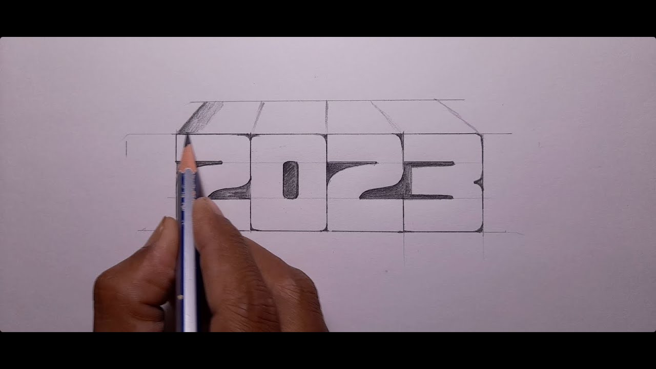 simple 2023 3d drawing # anyone can draw this # - YouTube