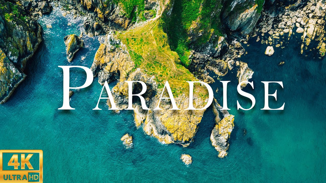 FLYING OVER PARADISE (4K UHD)-Beautiful Piano Music Relax With ...