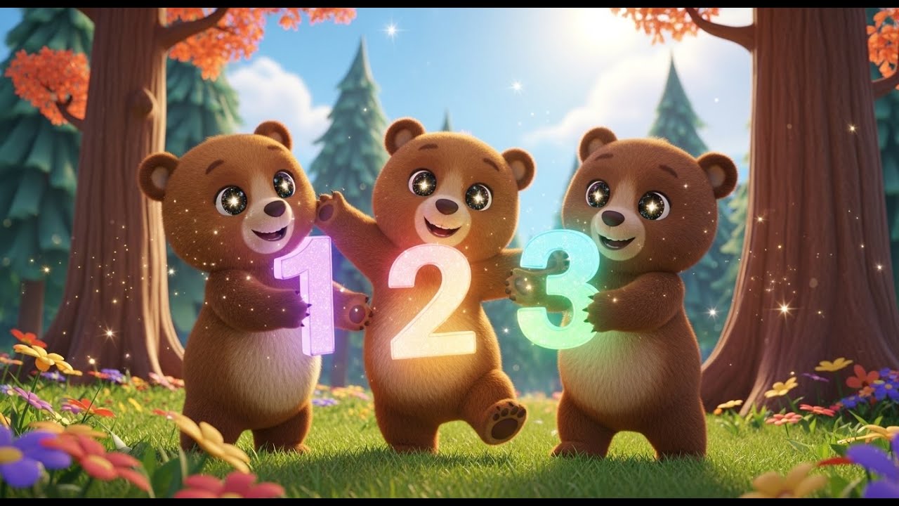 Counting Bears Playing in the Forest 🐻 | Learn Numbers for Kids | Fun ...