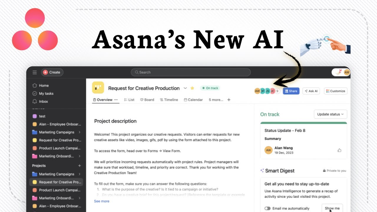 How to use Asana’s new AI (Smart Features) - YouTube