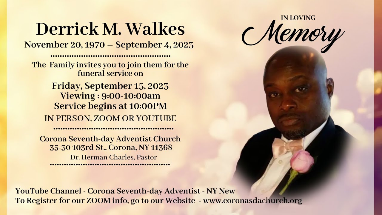 Funeral Service for Derrick M. Walkes - YouTube