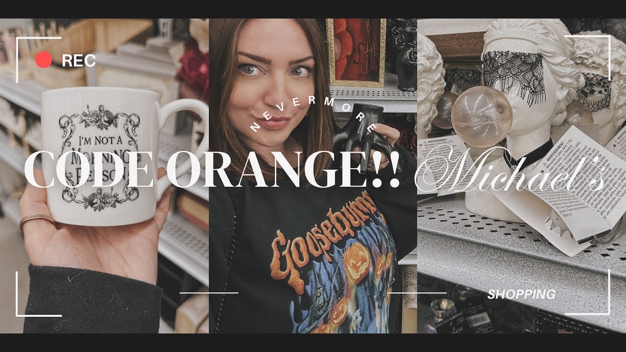 MICHAELS NEVERMORE CODE ORANGE HALFWAY TO HALLOWEEN!! #codeorange #halloweendecor - YouTube